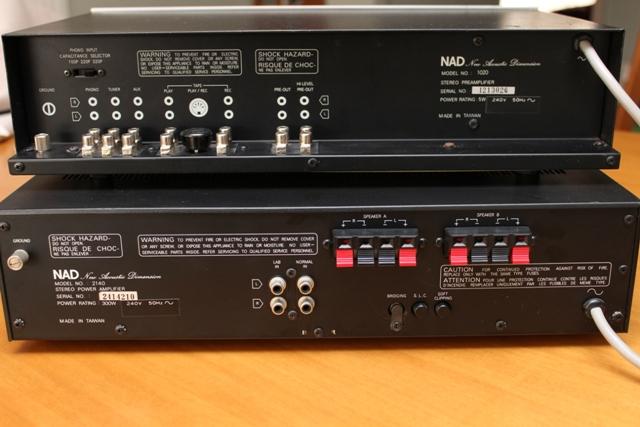 Matching NAD Pre/Power amps, 1020 & 2140, Brushed Aluminium - Stereo ...