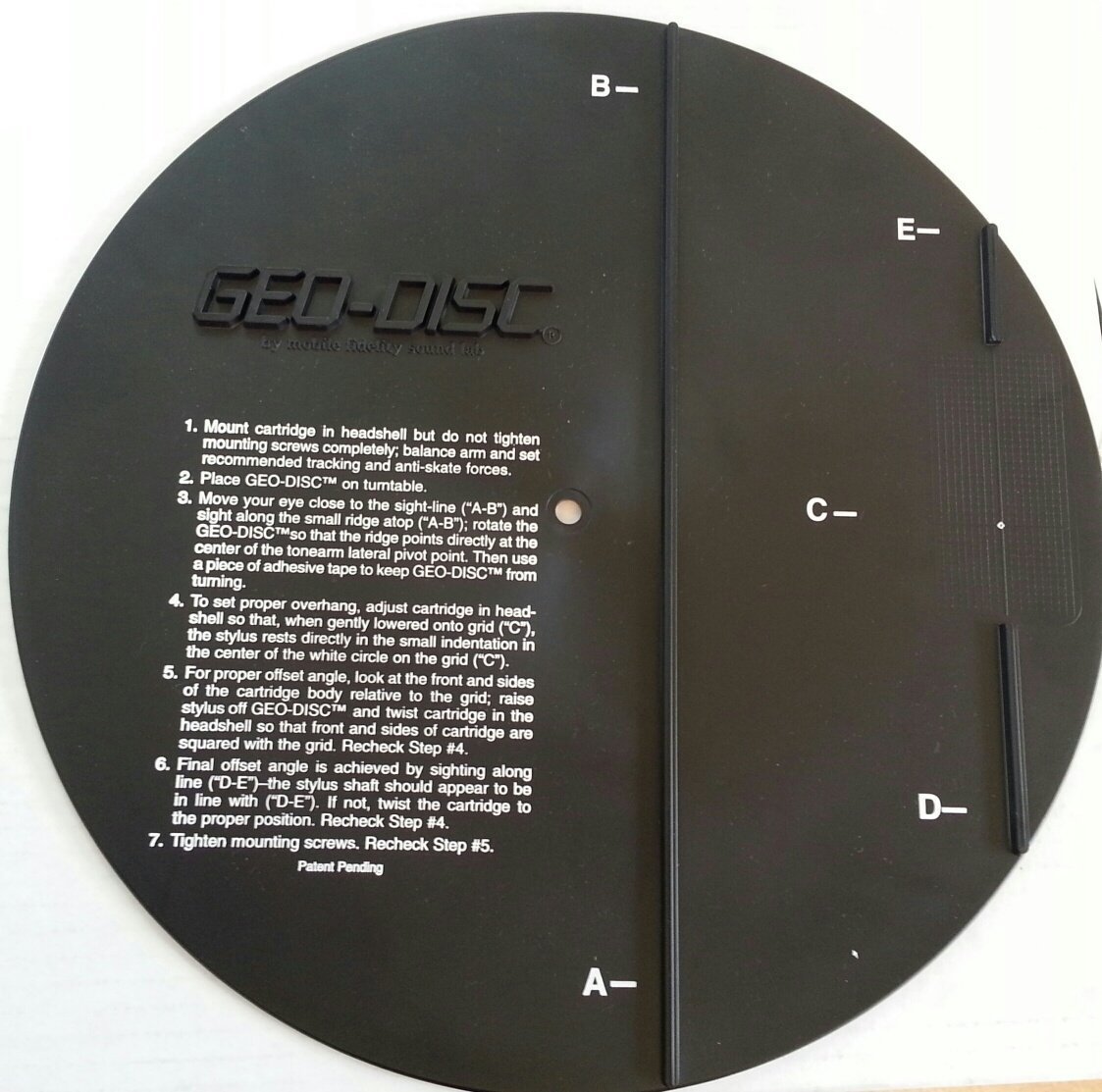 SOLD: FS : Mobile Fidelity Geo-disc cartridge alignment protractor ...