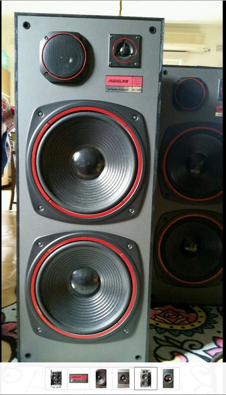 2 x AUDIOLINE AL-1000 170 watt 8ohm floor speakers - Stereo, Home ...