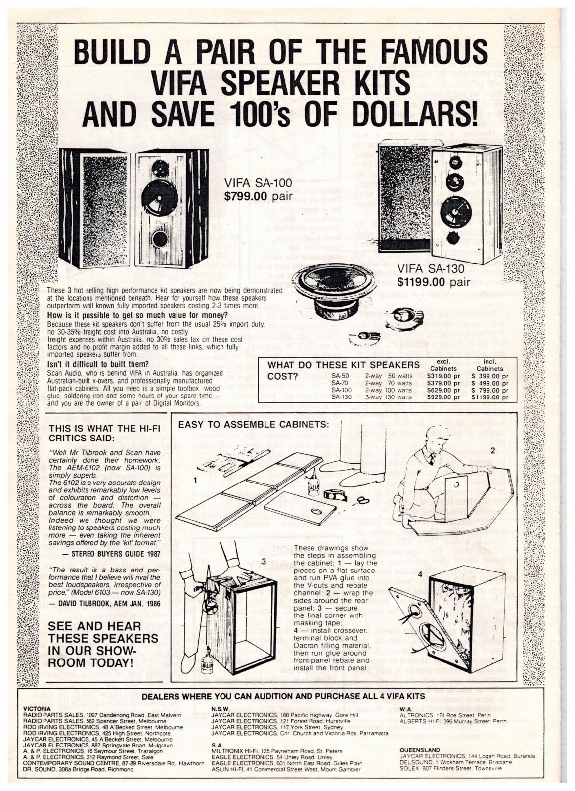 Vifa SA 130 Plans & Specs - DIY Audio Projects - StereoNET