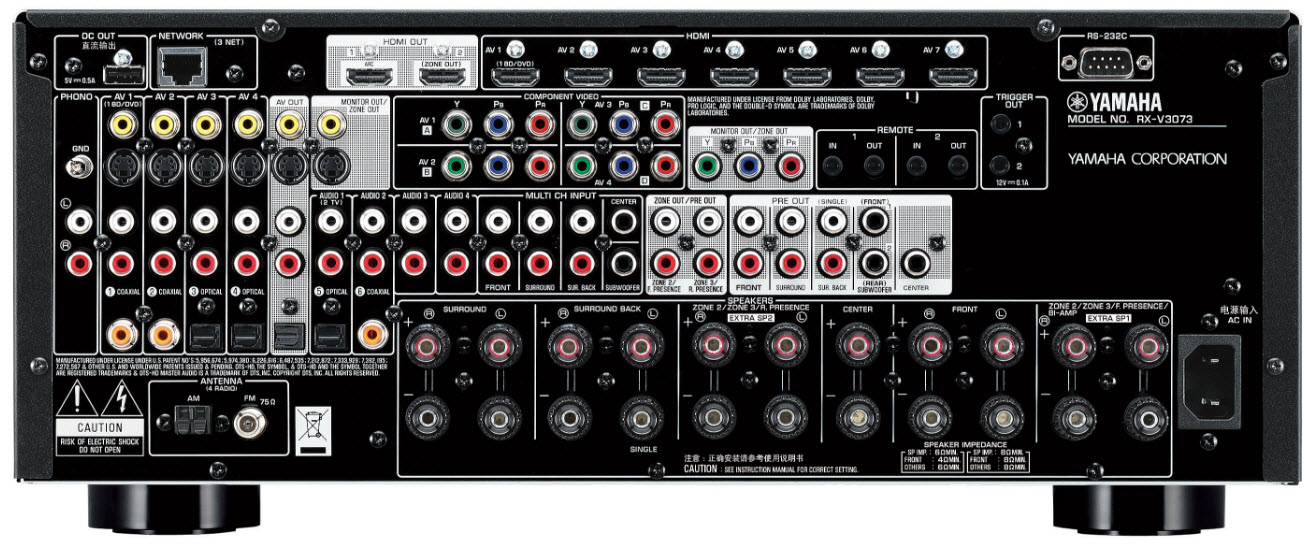 Sale: Yamaha RX-V3073 AV Receiver - 9 Channel 4K UHD Compatible - Stereo, Home Cinema ...