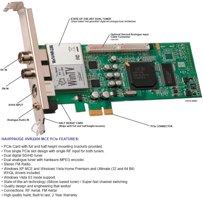 Haupage Wintv hvr2200 PCIe DUAL TUNERCARD FOR PC |﻿ Stereo, Home Cinema ...