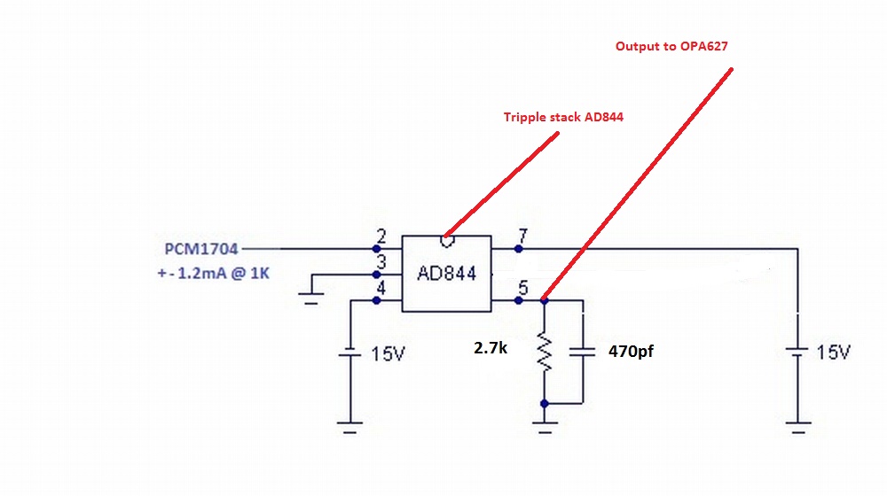 AD844 60mhz 2000V/?s for I/V stage duties after the dac convertor ...
