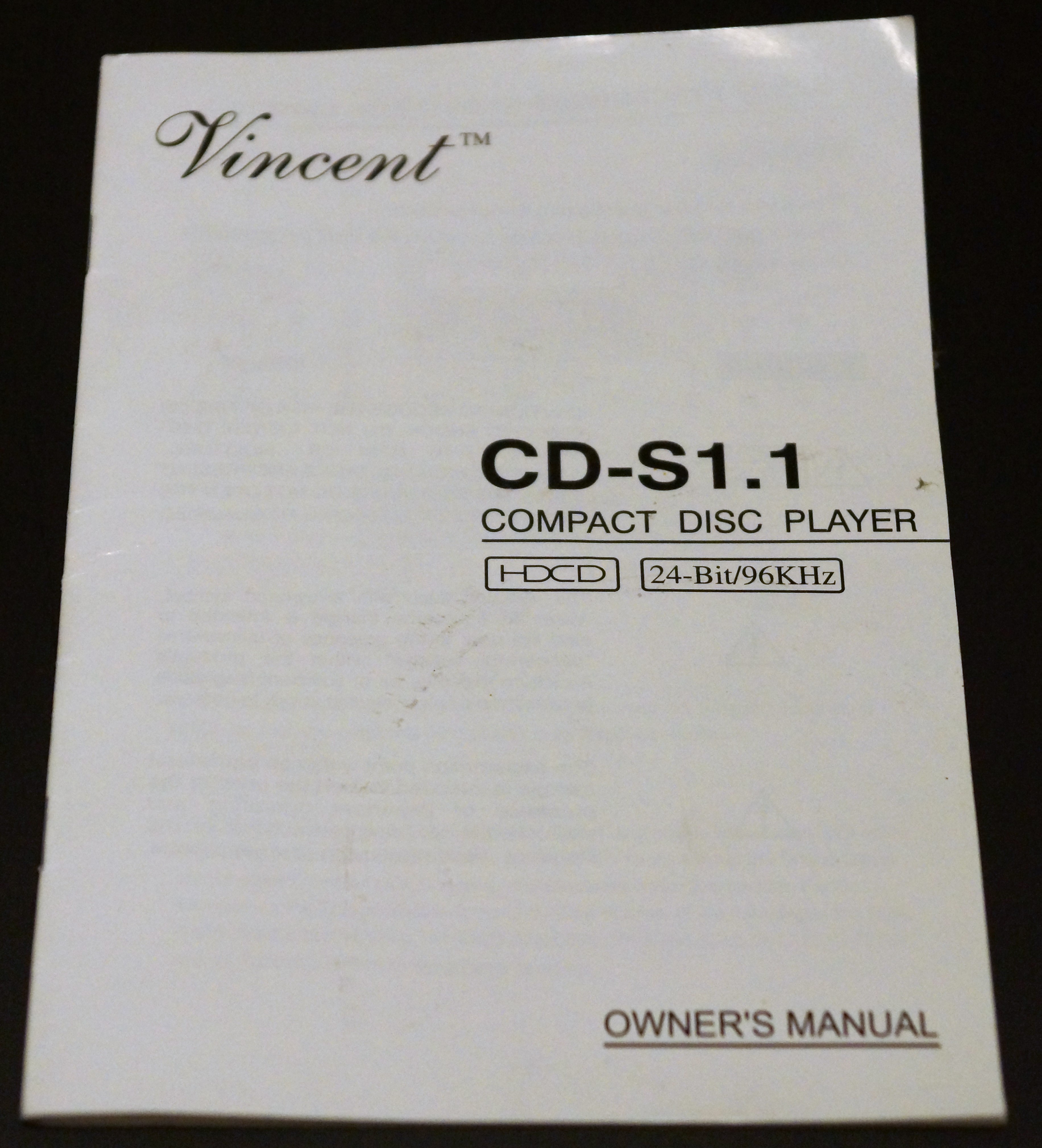 FS: Vincent CD-S1.1 German Hybrid Tube CD Player - Price Drop ...