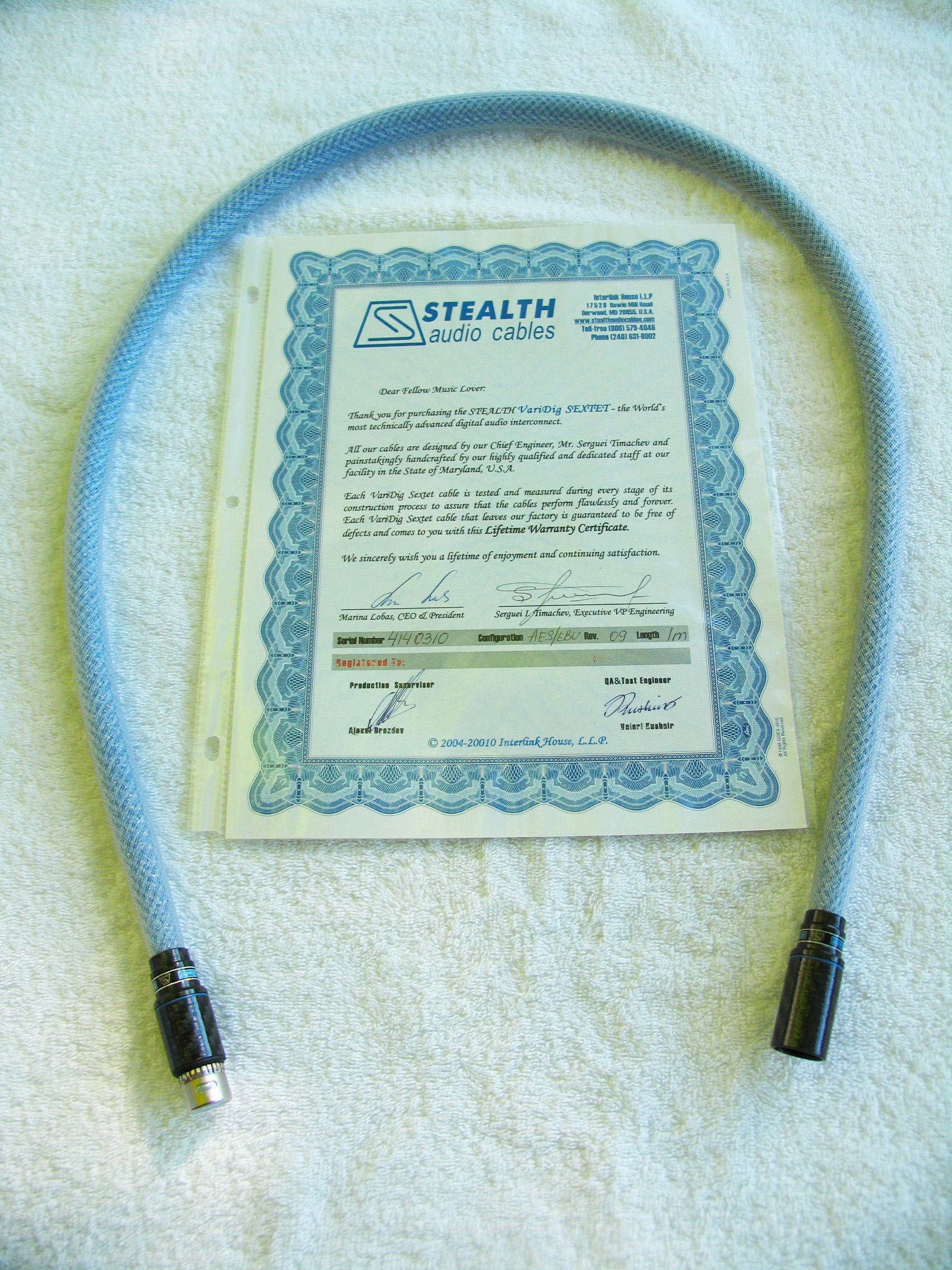 FS: Stealth Varidig Sextet Rev 09 AES/EBU 1 metre digital interconnect ...