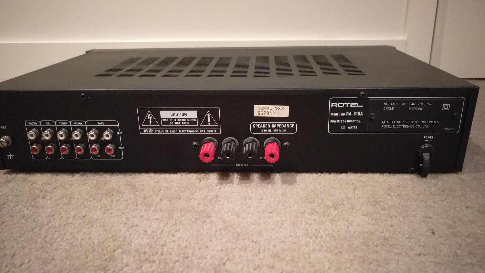 FS: Rotel RA-810A Integrated Amp - Stereo, Home Cinema, Headphones Components - StereoNET