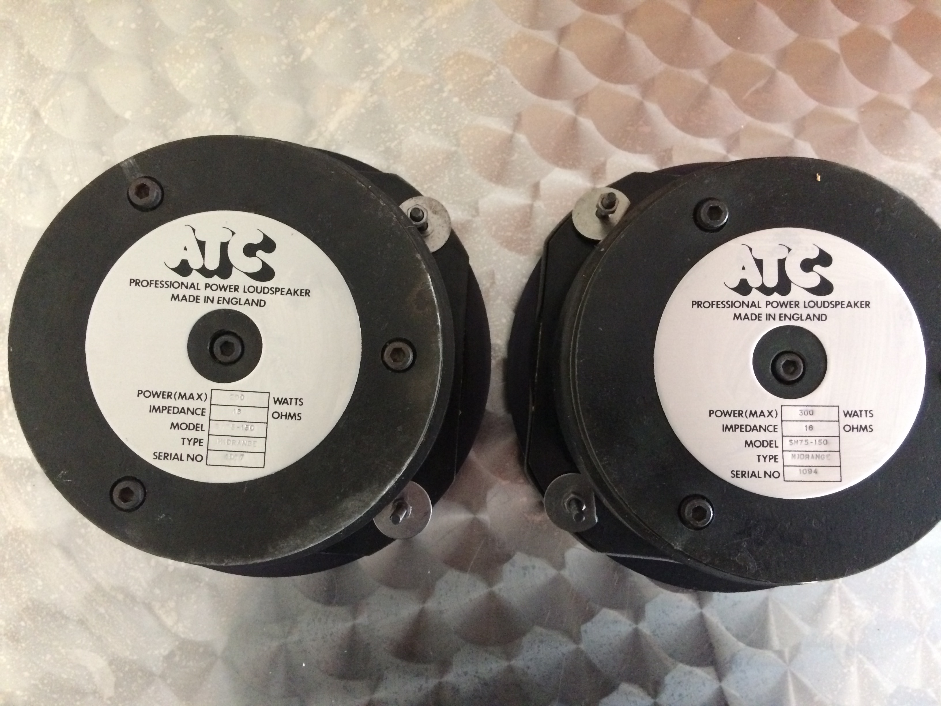 SOLD: ATC SM75-150 Mid Range Driver x2 16ohm Sale Pending - Stereo ...