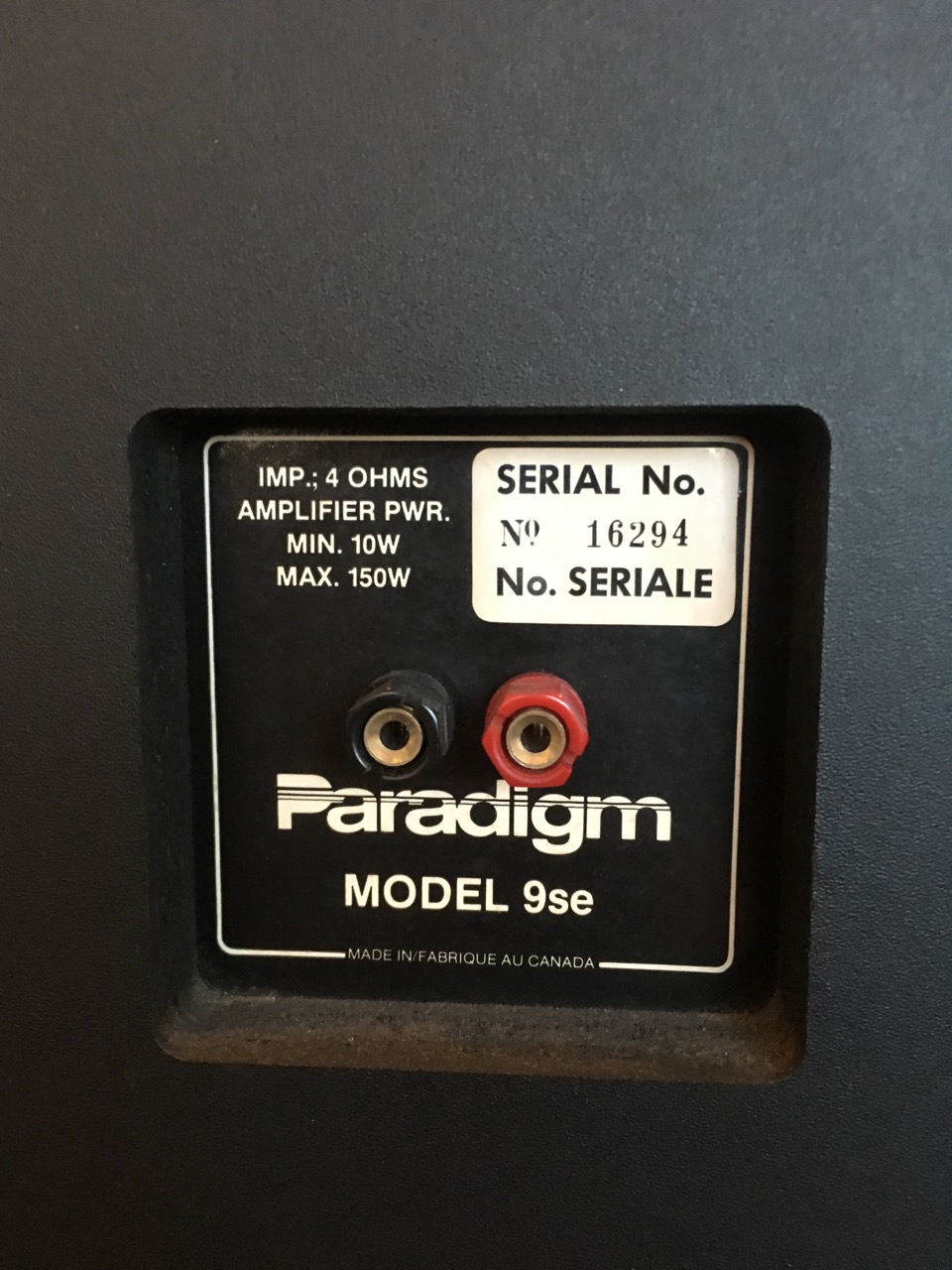 FS: Paradigm 9SE floor standing speakers - Stereo, Home Cinema ...