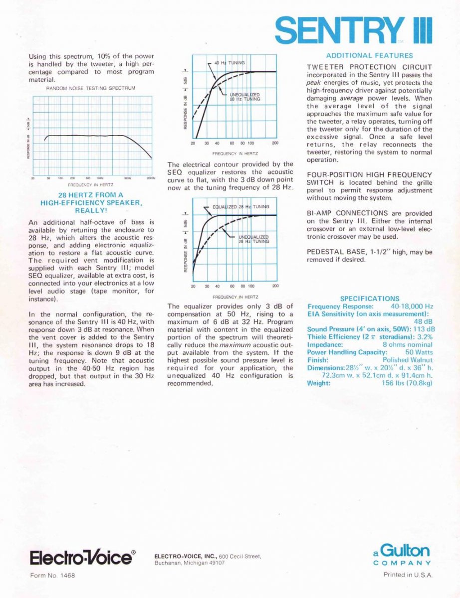 FS: Mint Electro Voice Sentry III Speakers for sale |﻿ Stereo, Home ...