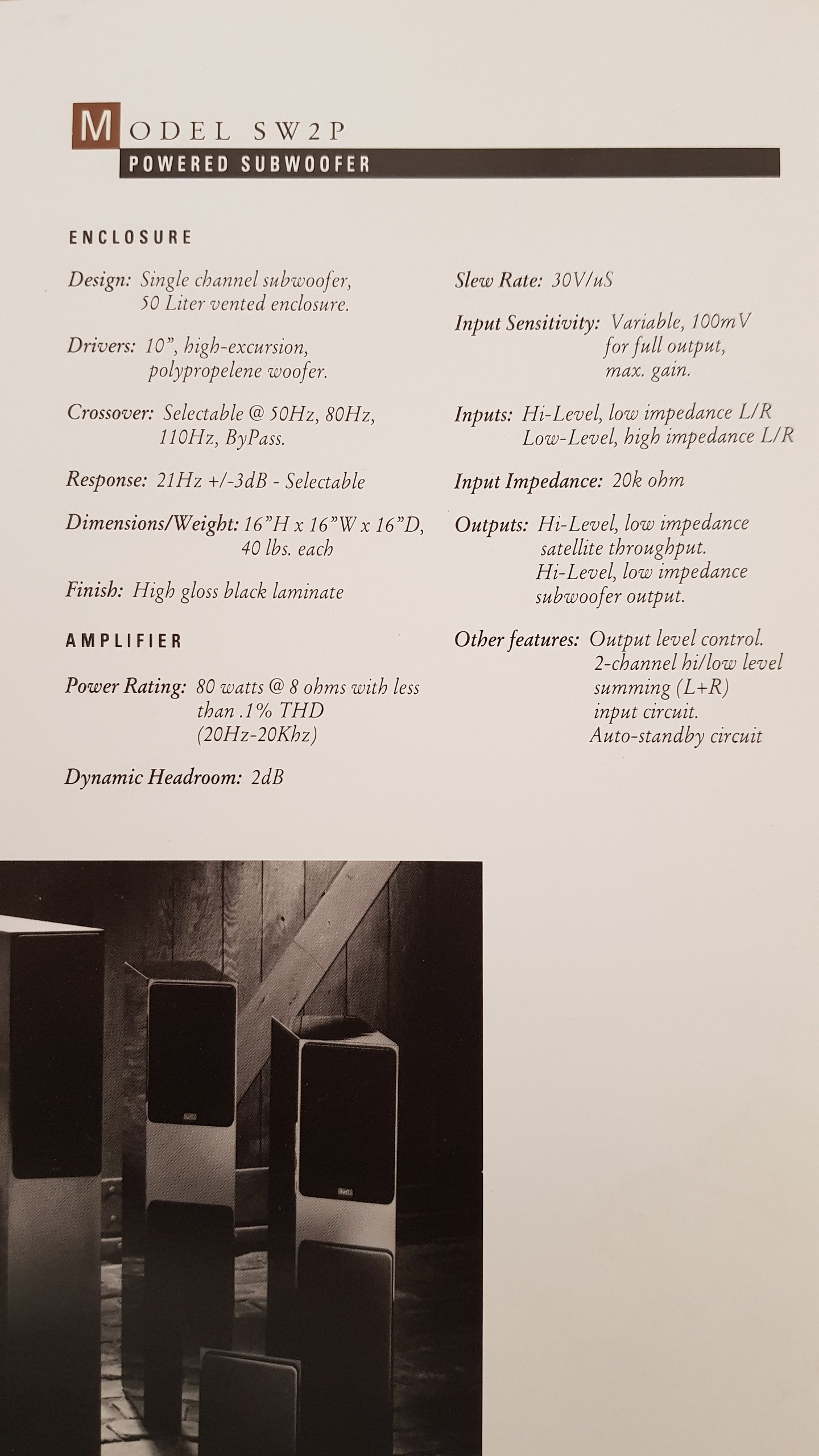 FS: NHT SW2P subwoofer - Stereo, Home Cinema, Headphones Components ...