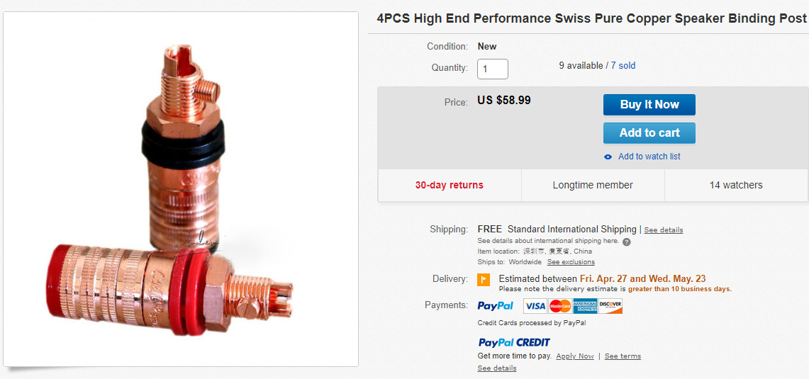 Source for Cardas or similar pure copper unplated binding posts? |﻿ DIY ...