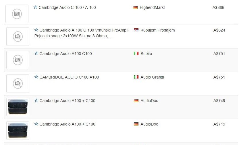 SOLD: Reduced!! Cambridge audio pre + power amplifier A100 C100 ...