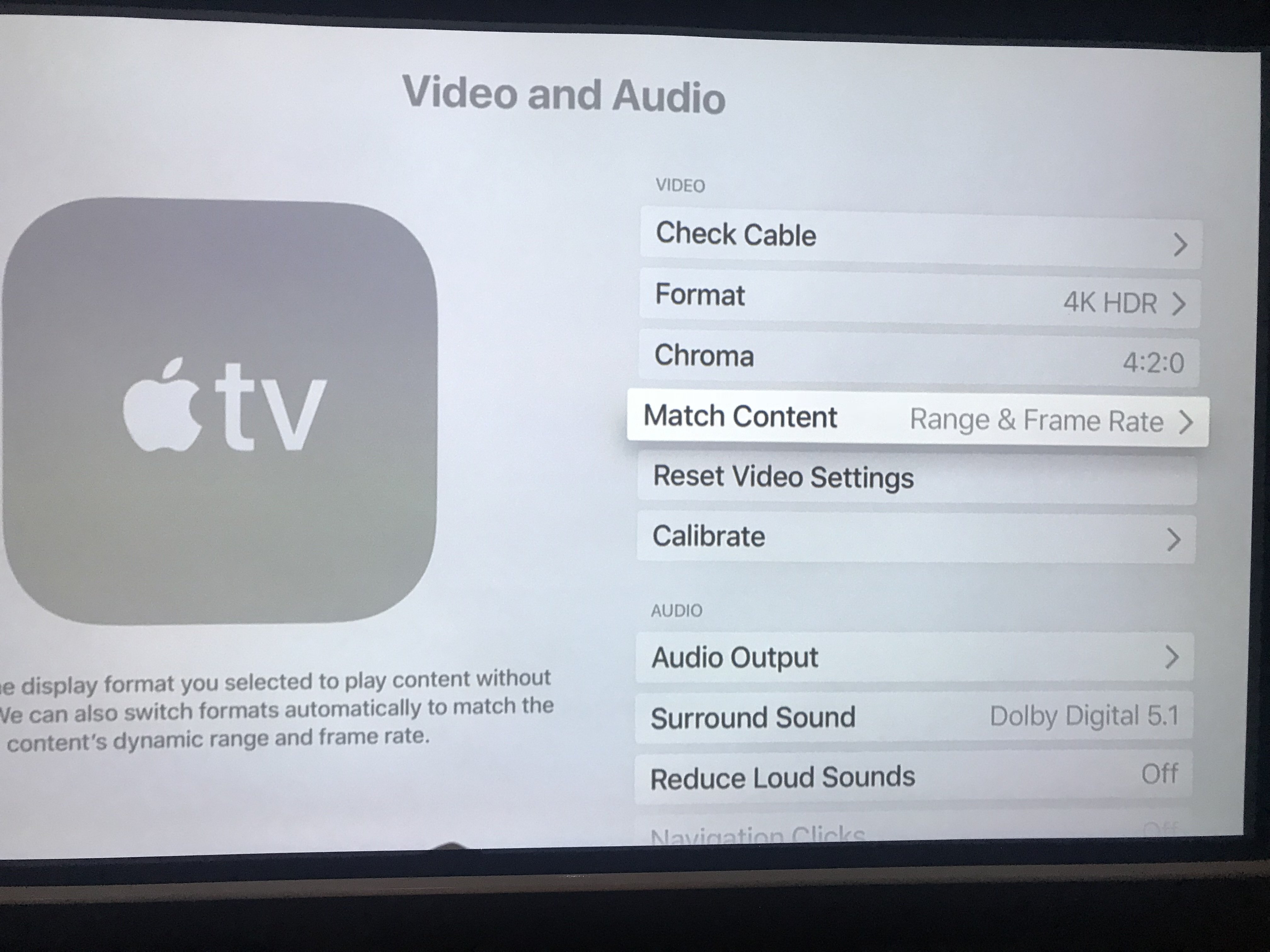 JVC X5900 and Apple TV 4k, no HDR option - Televisions, Projectors ...