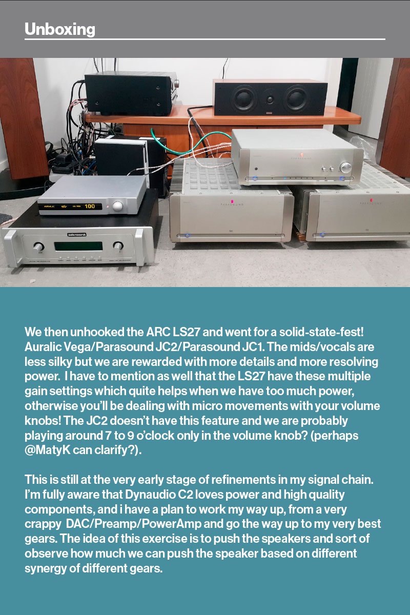 UNBOXING: Dynaudio C2/ARC LS27/Parasound JC1 - Showcase Your System ...