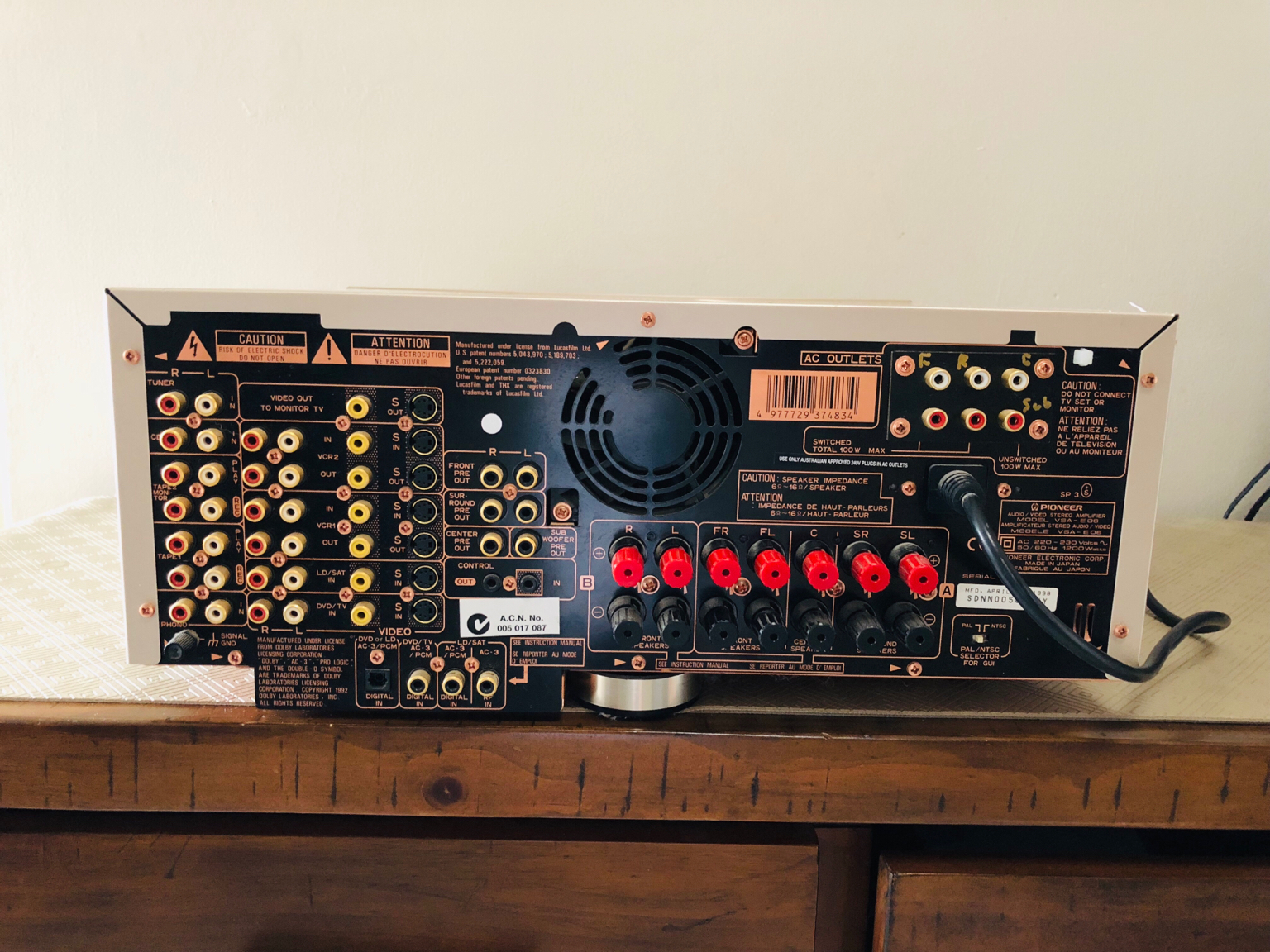 FS: Pioneer VSA-E06 THX AV Amplifier with AC-3 RF Demodulator - Stereo, Home Cinema, Headphones ...