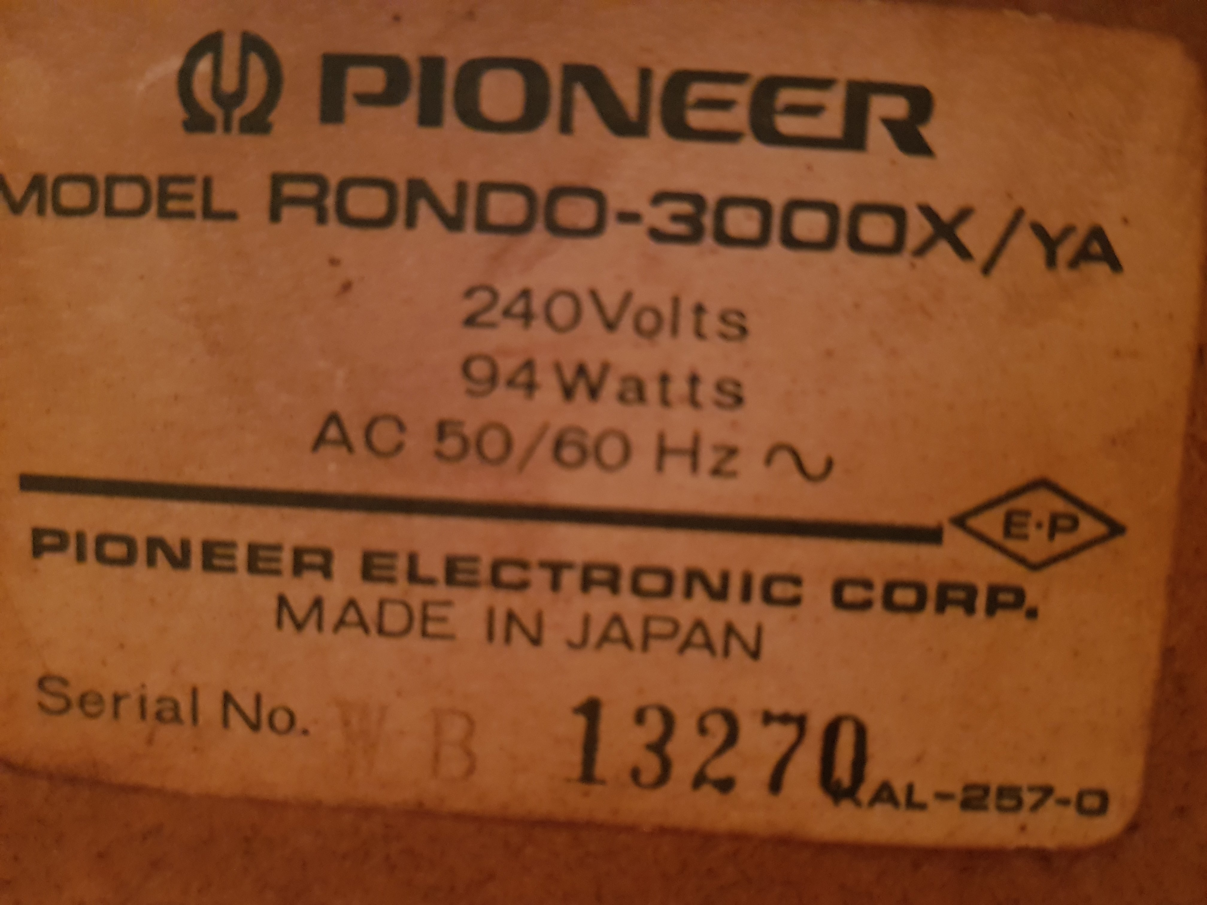 FS: Pioneer Rondo 3000 System - Stereo, Home Cinema, Headphones ...