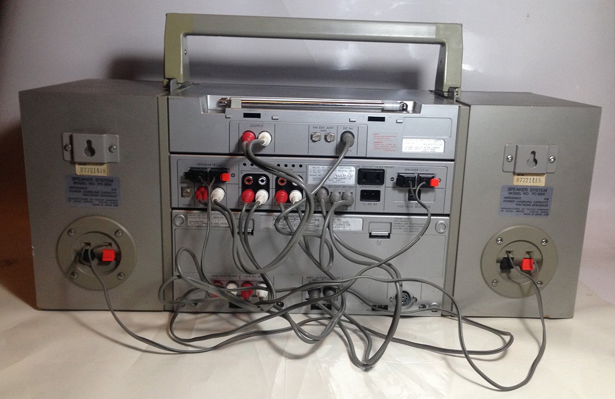 JVC Portable Component System PC-5LB Boombox Vintage Cassette Tuner Amp ...