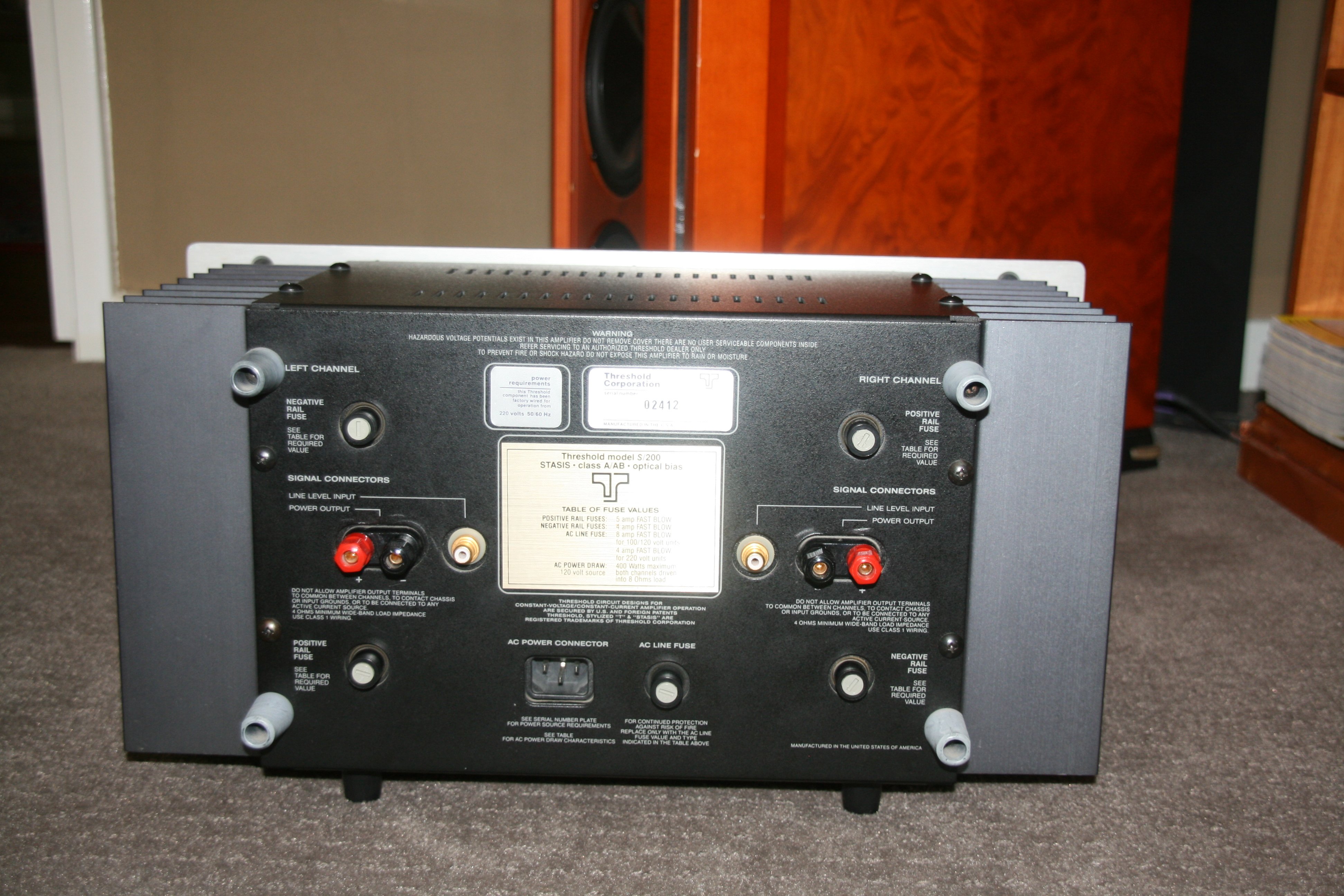 SOLD: FS: Threshold S200 Power amplifier - Stereo, Home Cinema ...