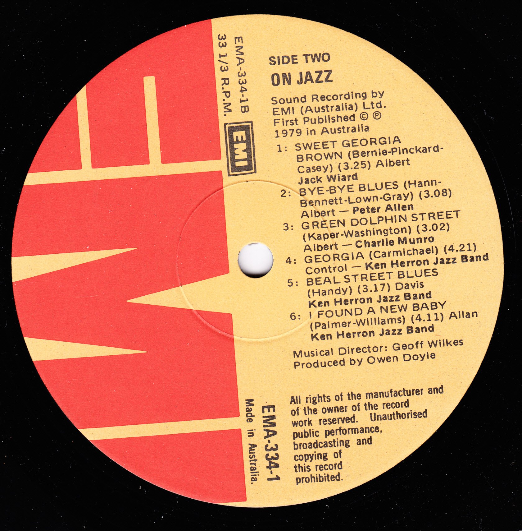 SOLD: On Jazz - Ken Herron Jazz Band Feat Graeme Bell & Bob Barnard ...