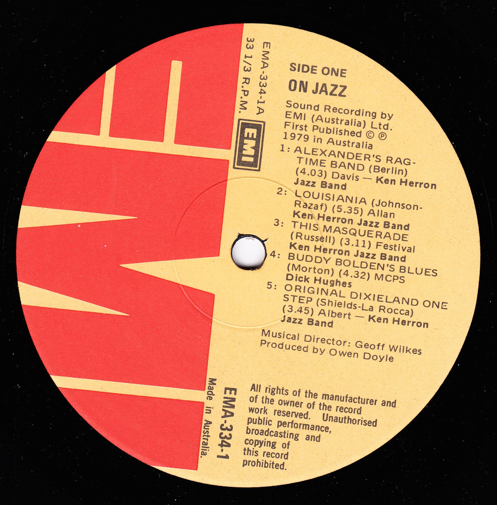 SOLD: On Jazz - Ken Herron Jazz Band Feat Graeme Bell & Bob Barnard ...