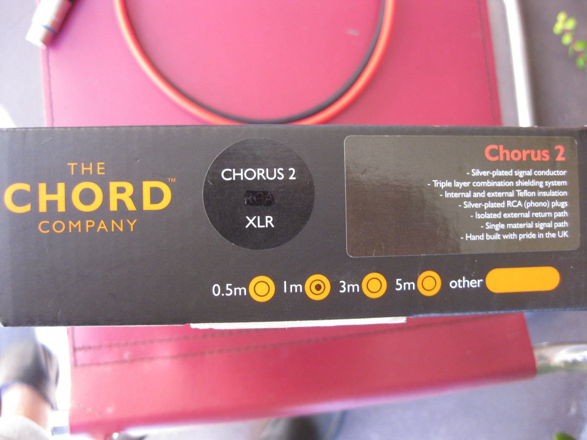 SOLD: Chord Chorus 2 XLR interconnect cable - Stereo, Home Cinema ...