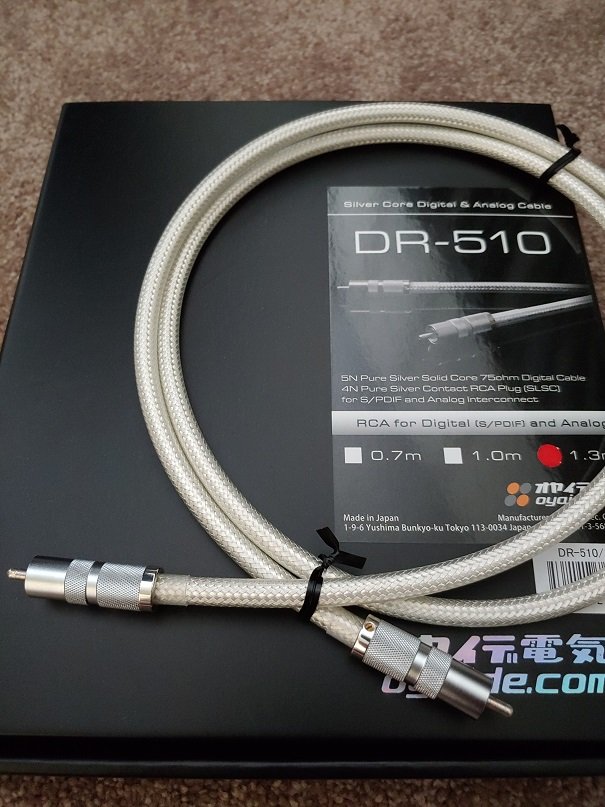 SOLD: FS: Oyaide DR-510 5n Pure Silver 1.3m RCA Digital Coax Cable ...
