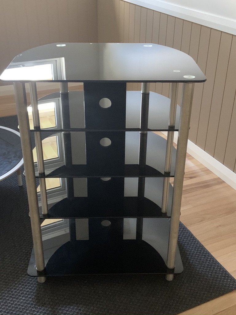 Five tier glass component stand - Stereo, Home Cinema, Headphones ...