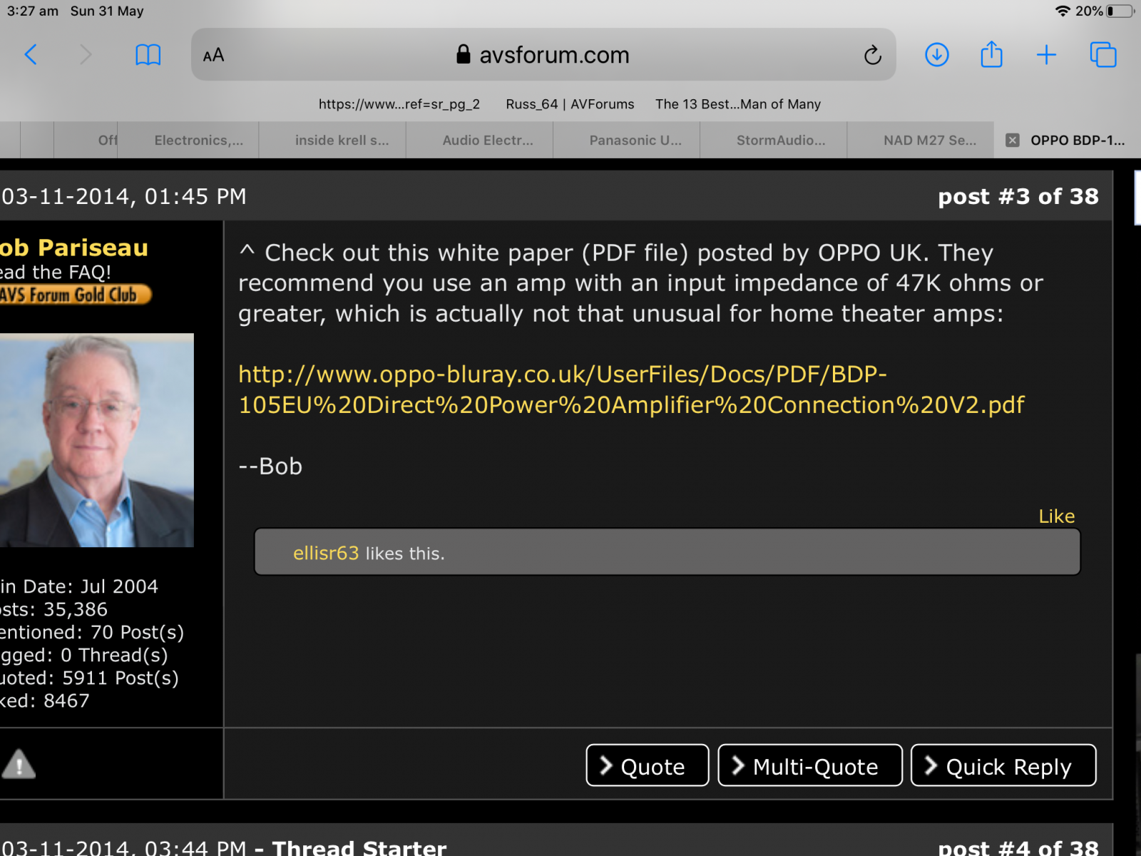 Oppo 205 Volume Setting - Fixed vs Variable for 2ch Processing ...