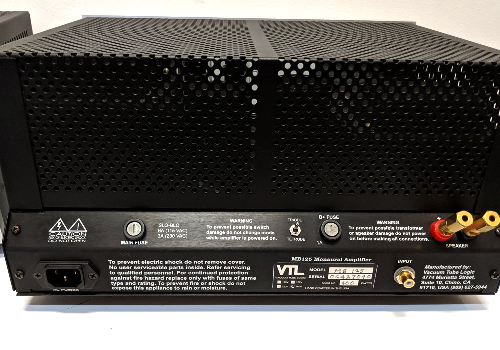 VTL MB125 Mono-Block Power Amplifiers - Commercial Classifieds - StereoNET