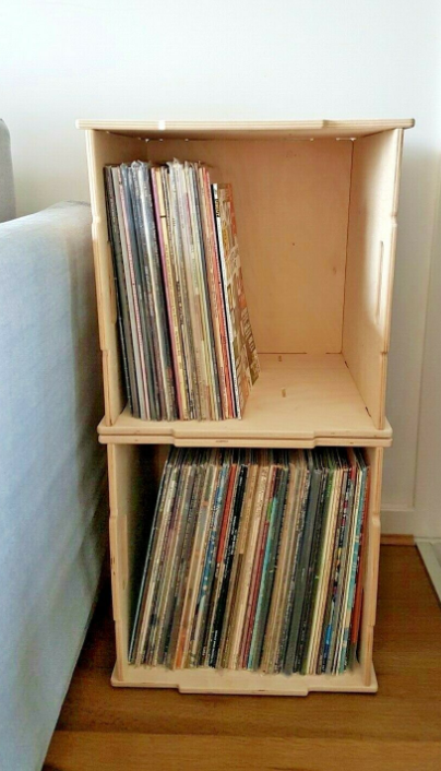 FS: 2 x Collapsible and Stackable Vinyl Record Storage Raw Birch ...