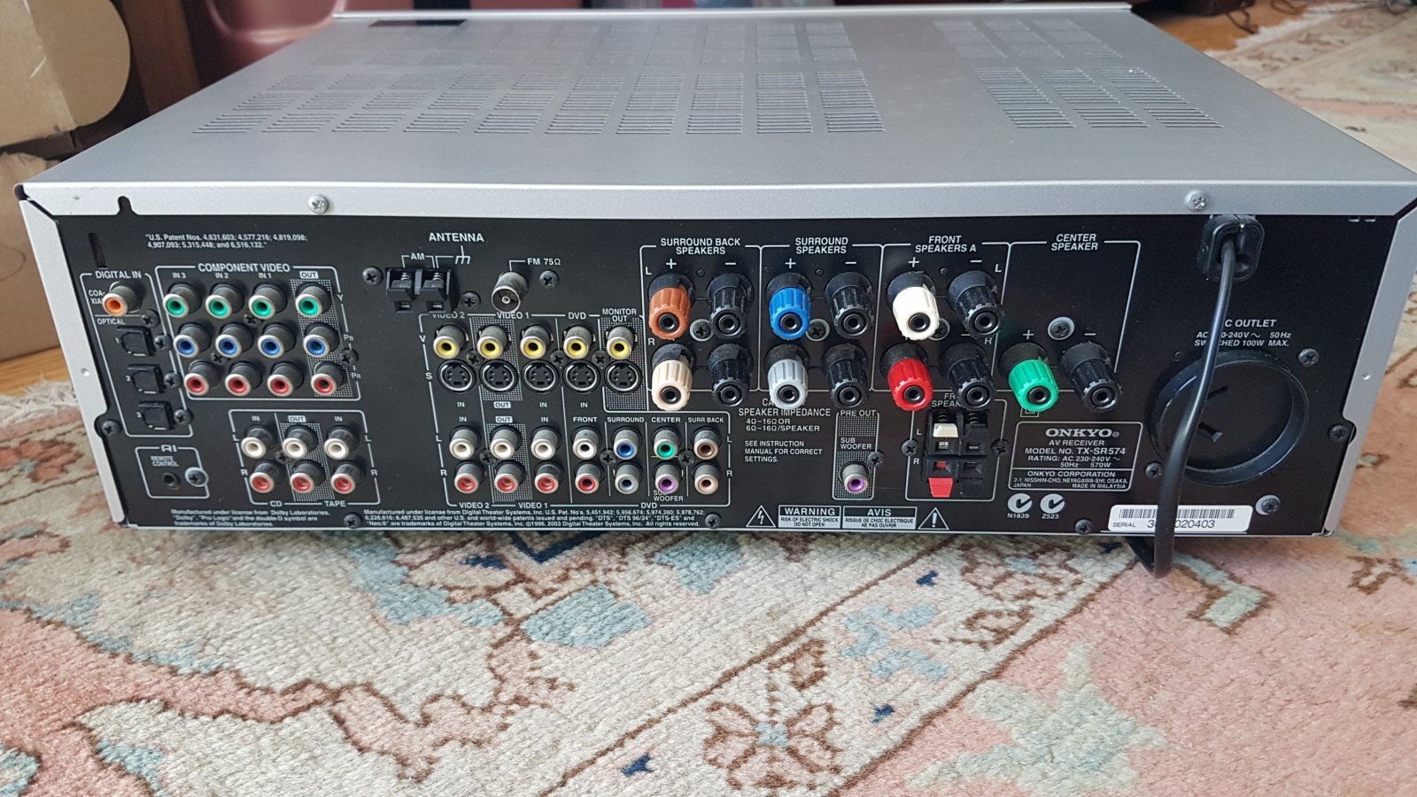 FS: Onkyo TX-SR574 7.1 Receiver 80WPC/560W Total |﻿ Stereo, Home Cinema ...