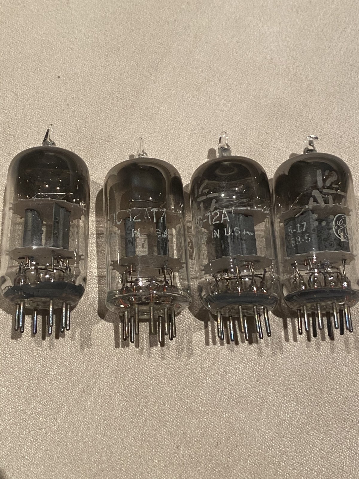 FS: GE JG-12AT7 ECC81 double mica Square getter preamp valve tube quad ...