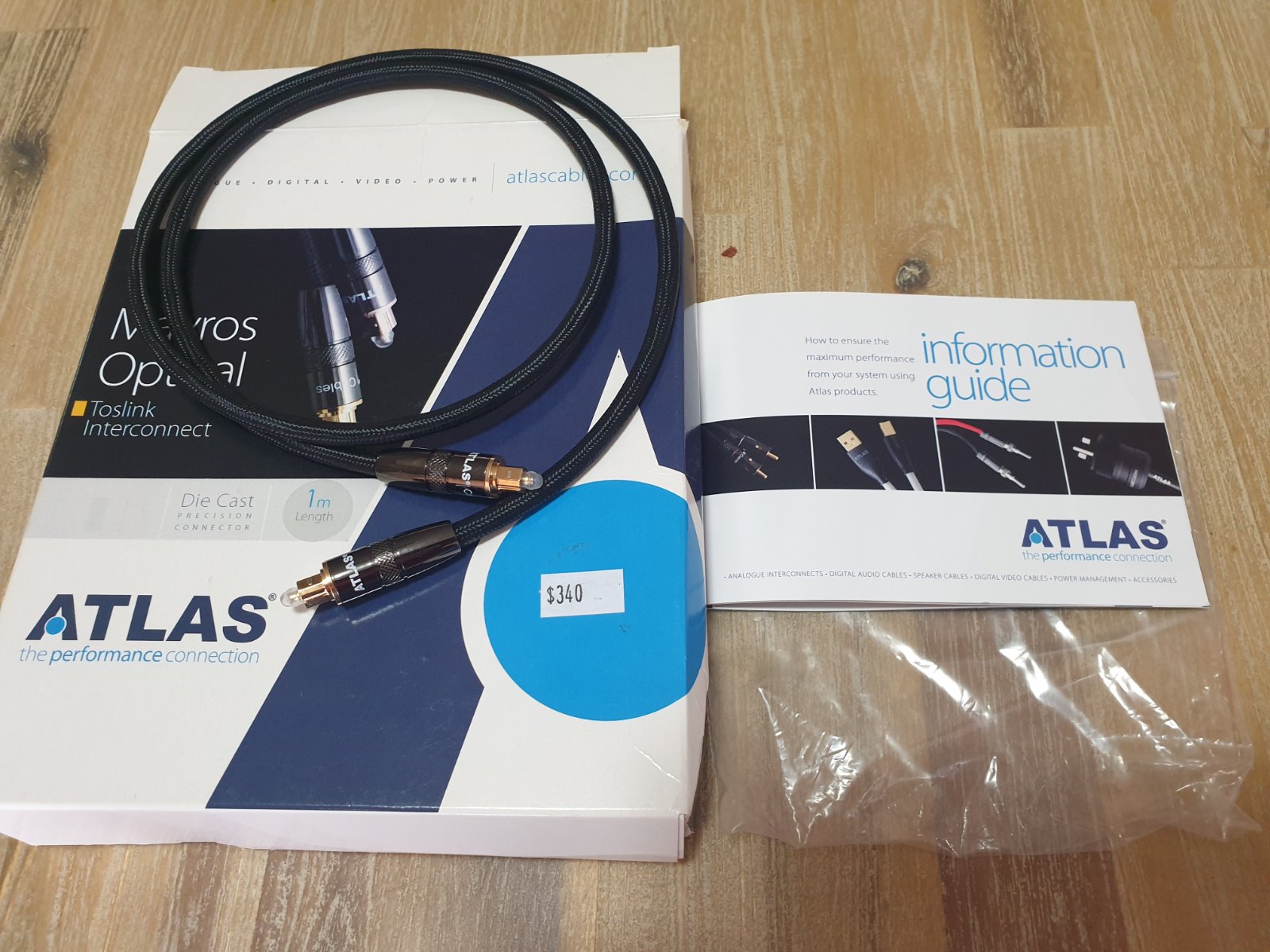 Atlas Mavros Optical Toslink 1m Cable - Stereo, Home Cinema, Headphones ...