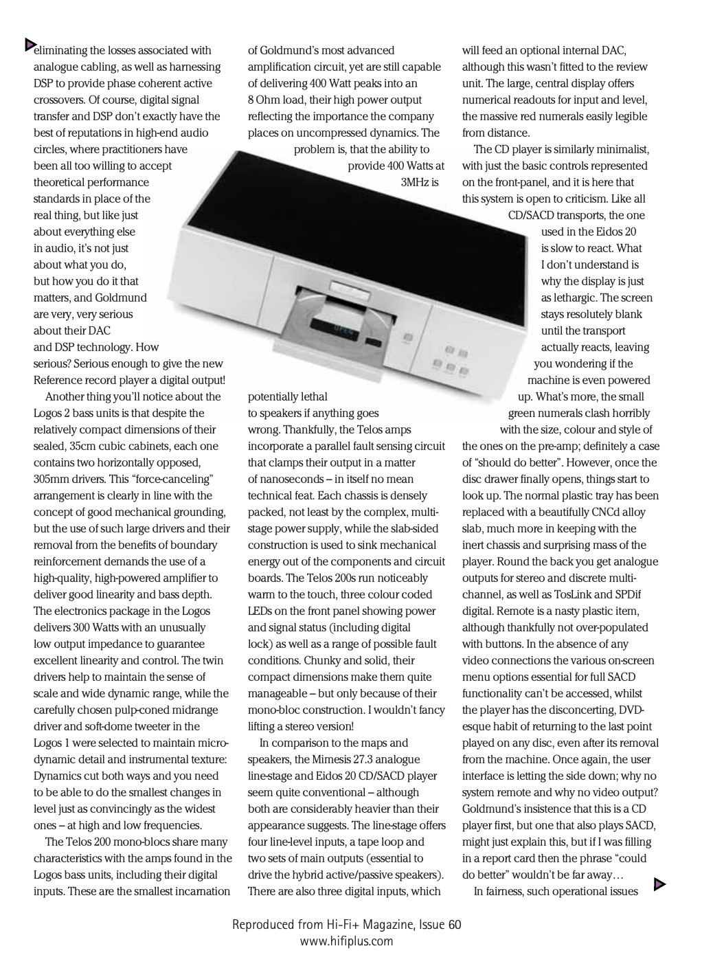 Goldmund Telos 200 mono block Swiss amplifiers - Stereo, Home Cinema ...