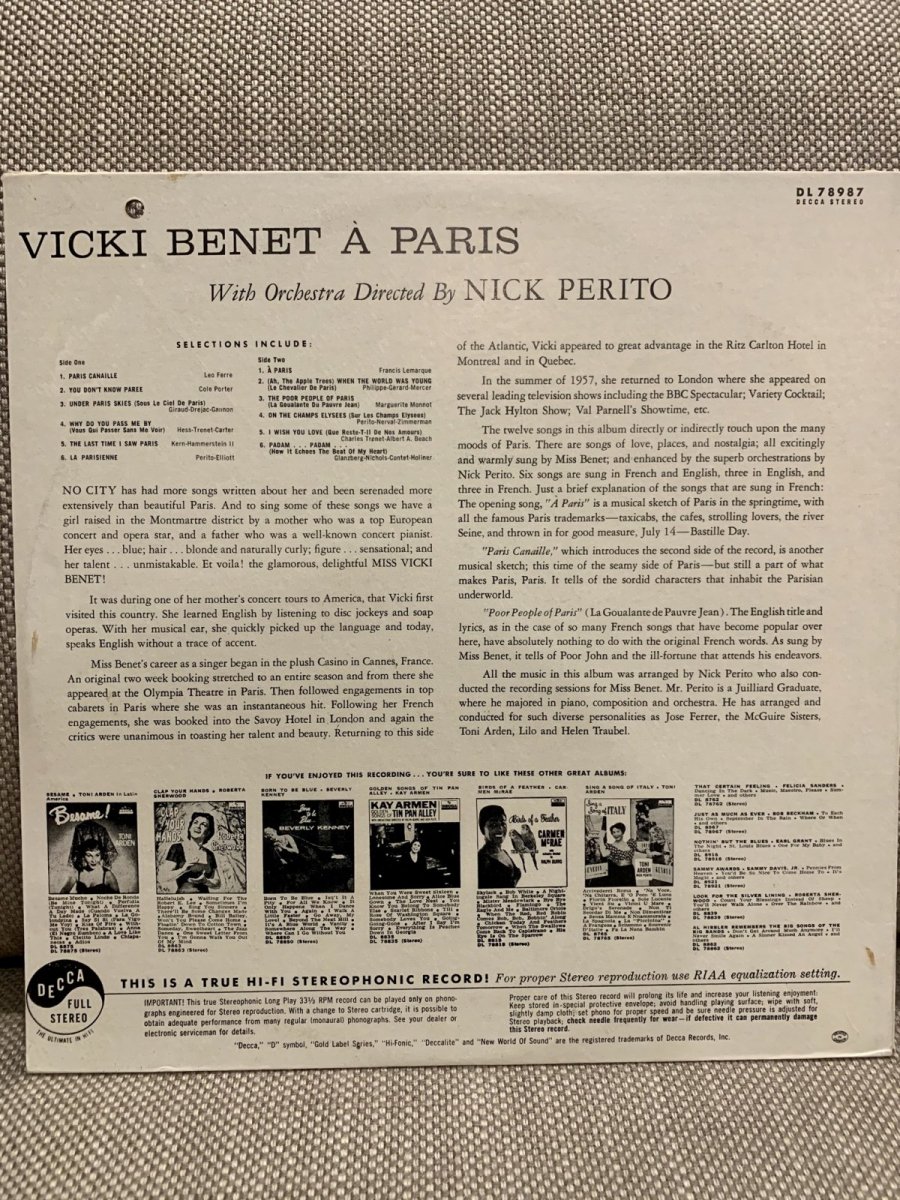 SOLD: FS: Vicki Benet (2 albums) Vinyl - Vinyl, CD, and Blu-ray - StereoNET