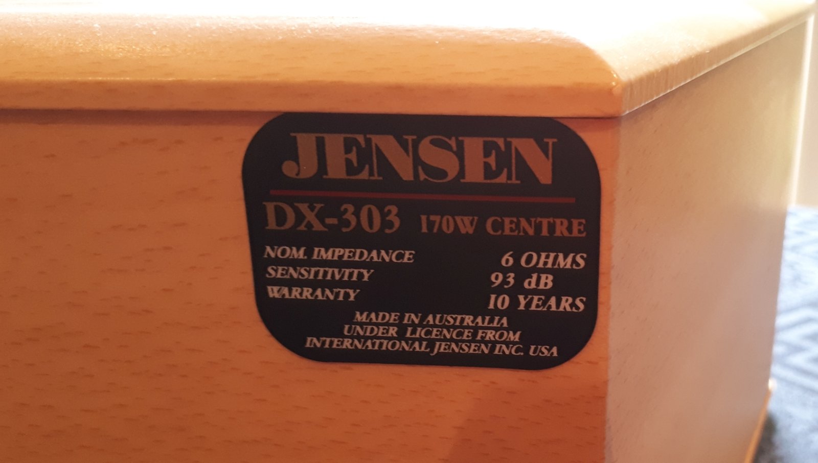 SOLD: FS: Jensen DX 303 centre channel speaker - Stereo, Home Cinema ...