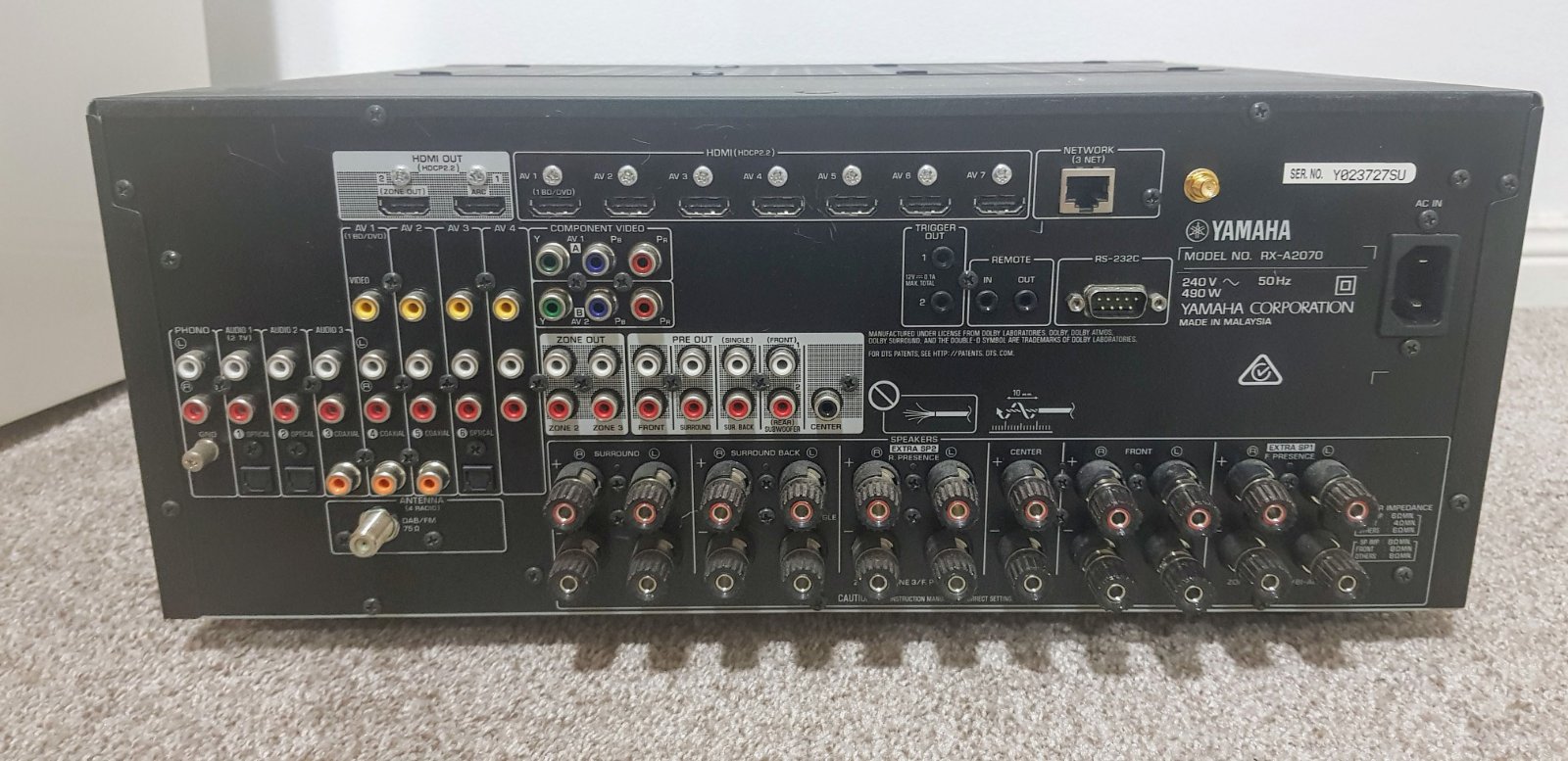 FS: Home Theatre Surround Sound System - Yamaha RX-A2070 + Martin Logan ...