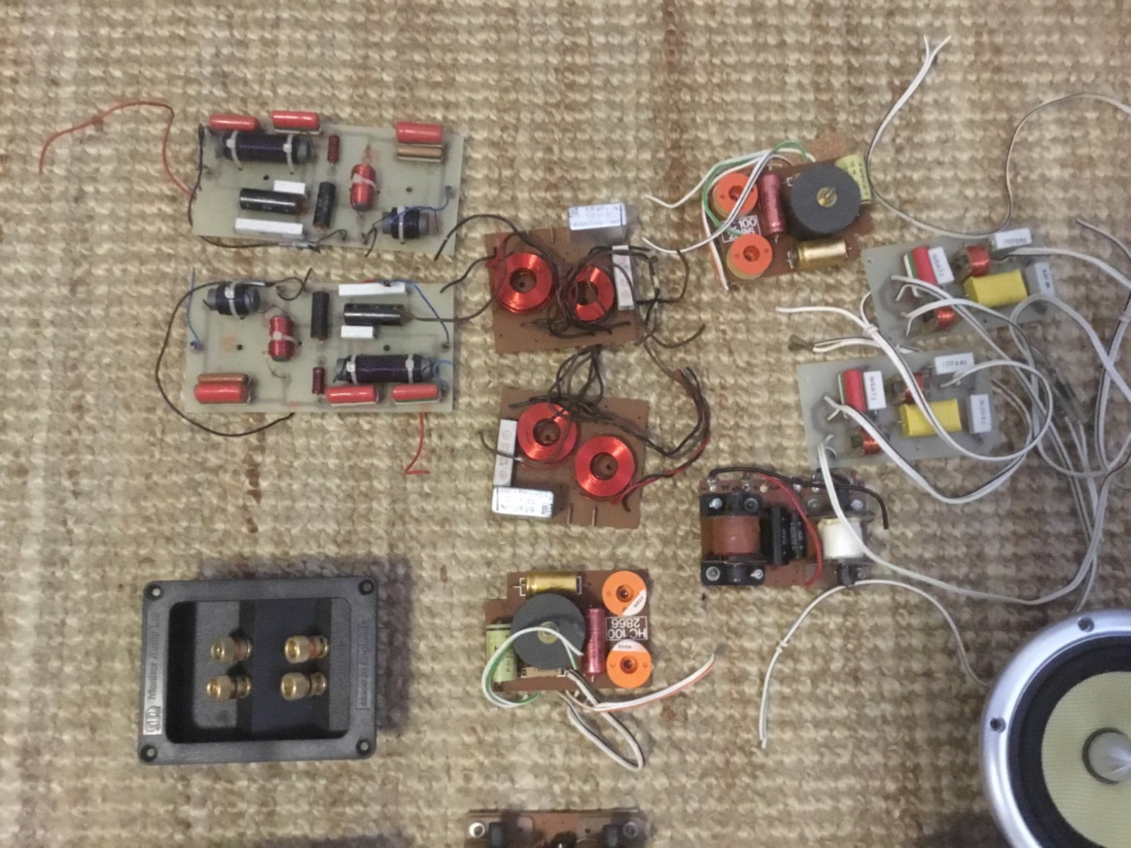 Speaker crossovers and drivers from tdl bookshelf , kef, various sonab ...