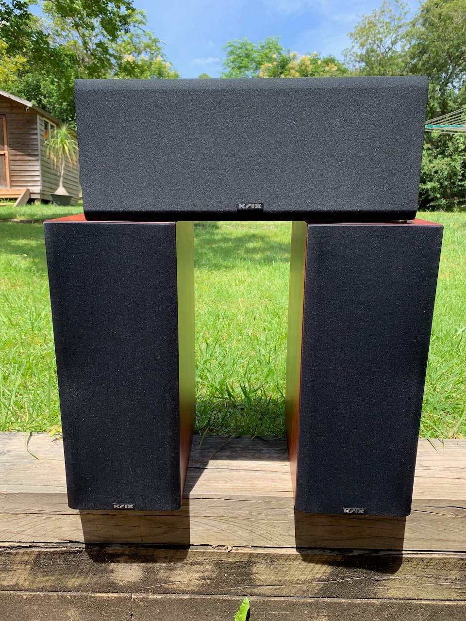 FS: Krix Acoustix Mk1 & Graphix Mk1 L+C+R Speakers in Atlantic Jarrah ...