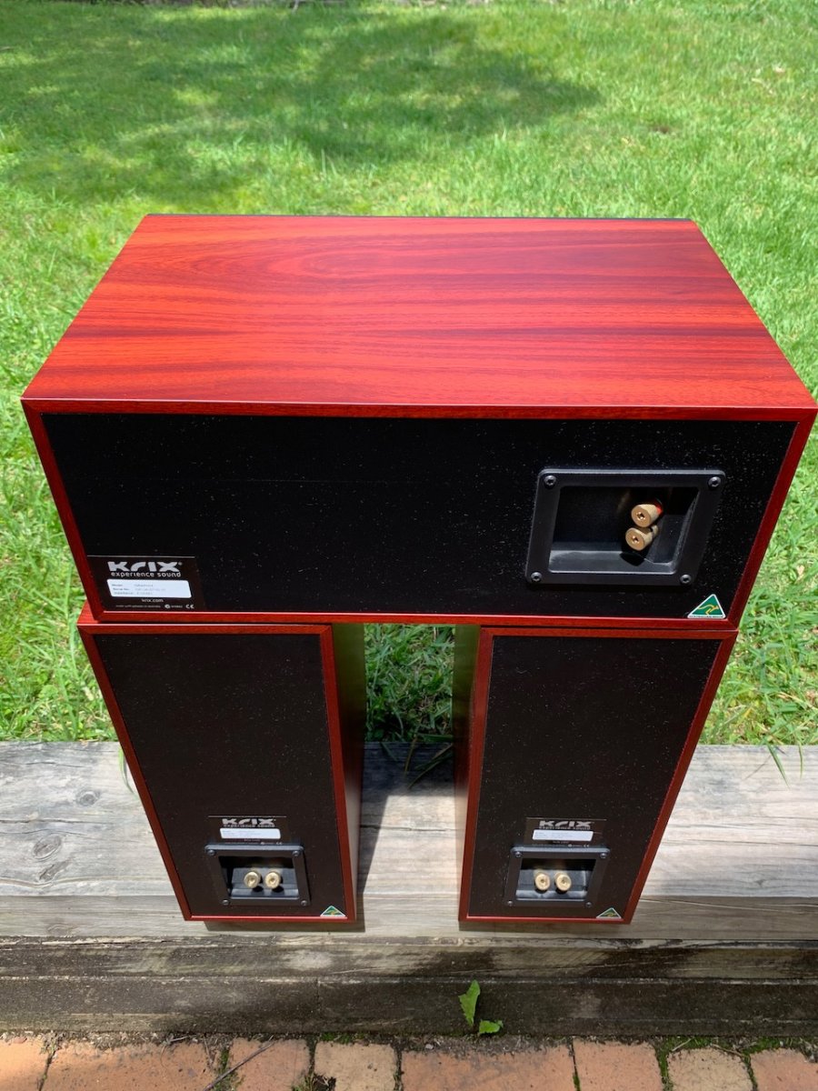 FS: Krix Acoustix Mk1 & Graphix Mk1 L+C+R Speakers in Atlantic Jarrah ...