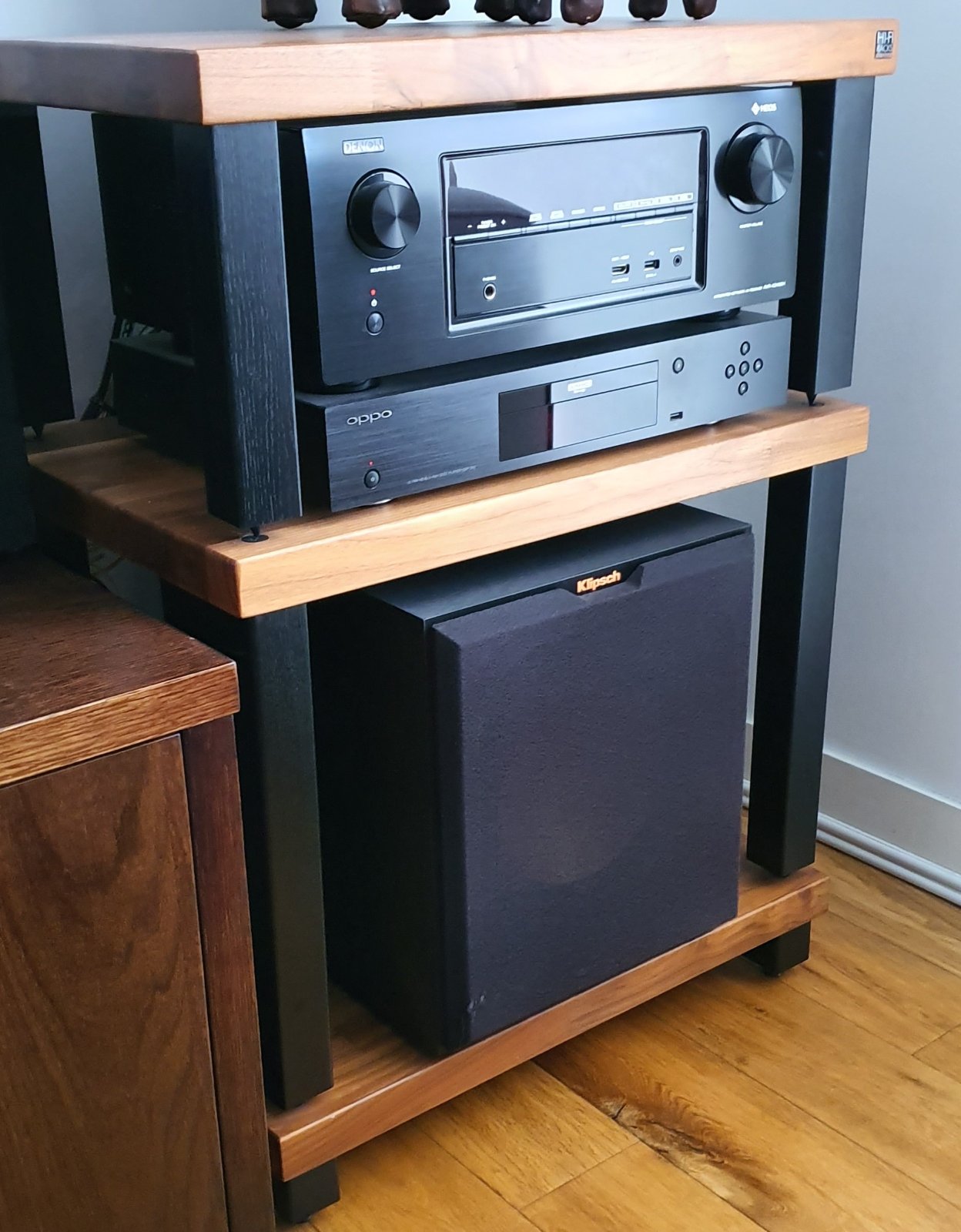 SOLD: FOR SALE - HiFi Rack in walnut and black legs - Hi-Fi and Cinema ...