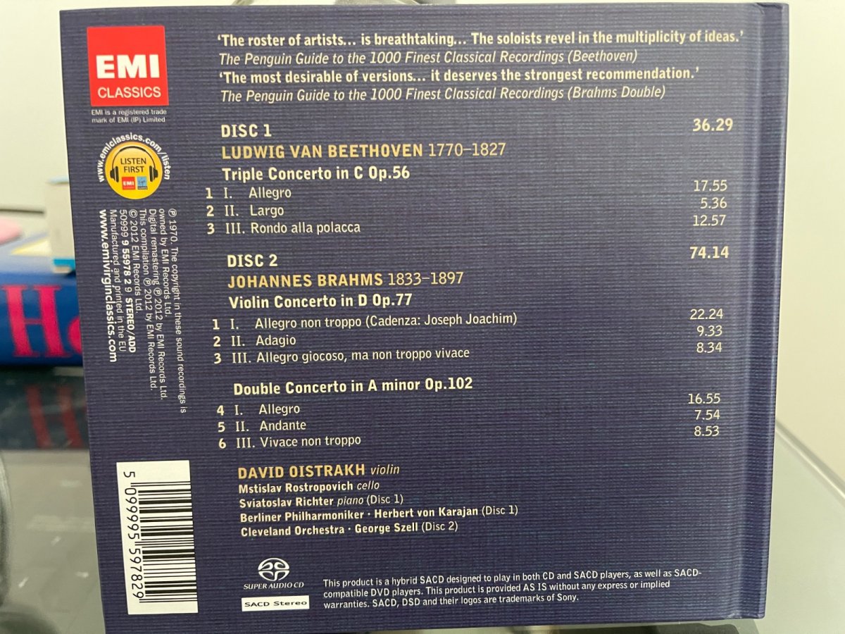 SOLD: FS: David Oistrakh, Mstislav Rostropovich, Sviatoslav Richter- Beethoven Triple Concerto ...