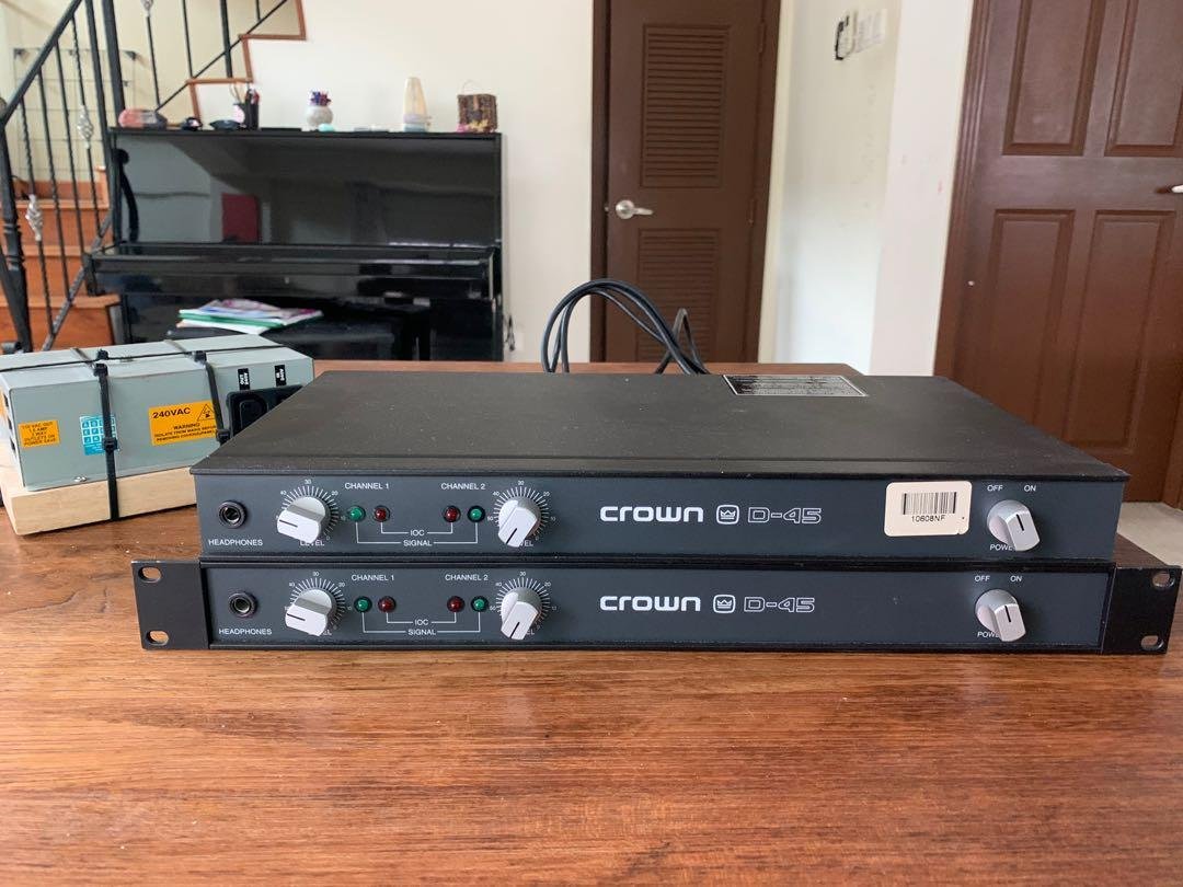 FS: Pair of Crown D-45 amplifiers and stepdown transformer - Stereo ...