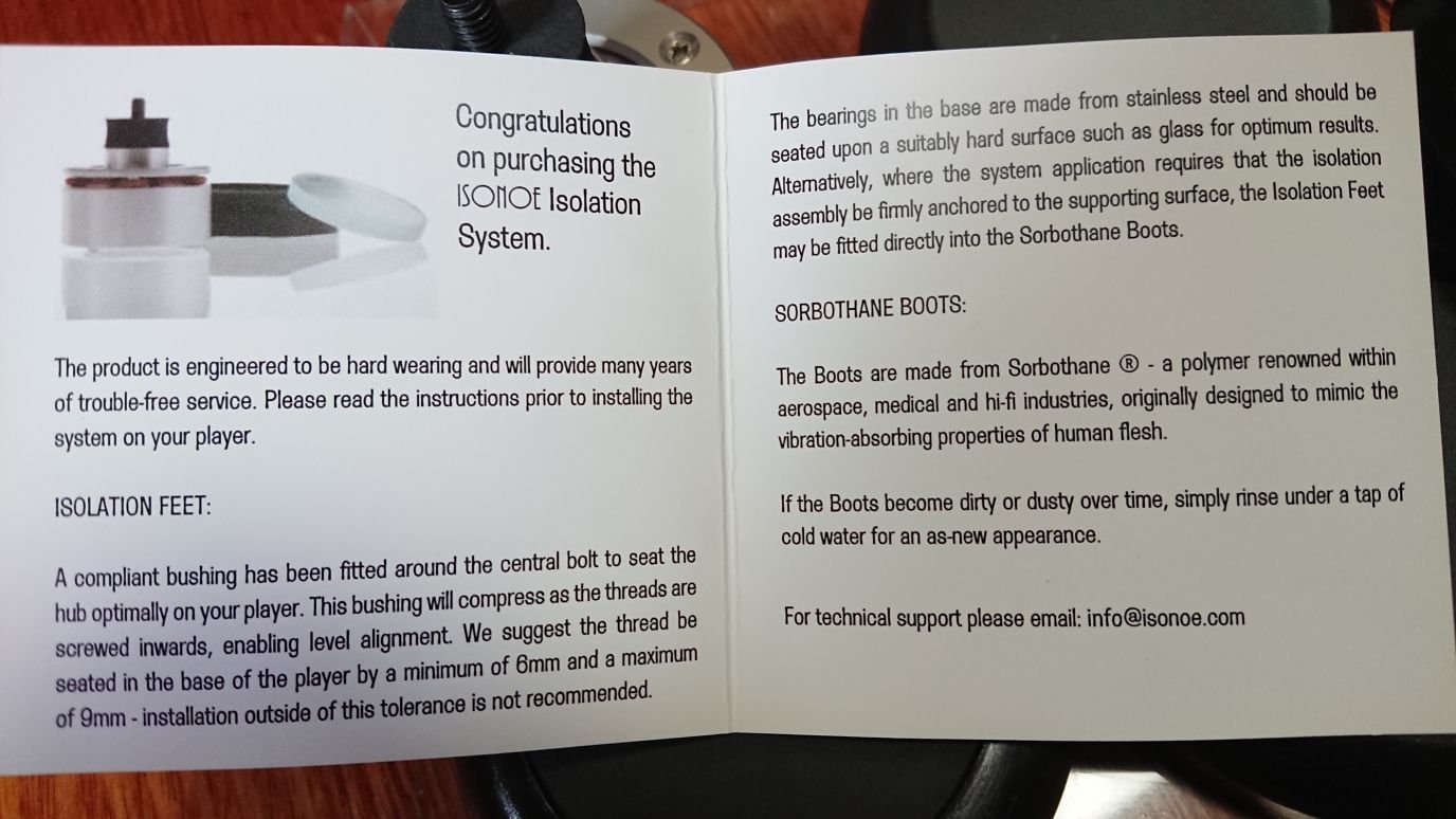 FS: ISONOE AUDIO ISOLATION SYSTEM WITH M6 THREAD (SET OF 4) - Hi-Fi and ...