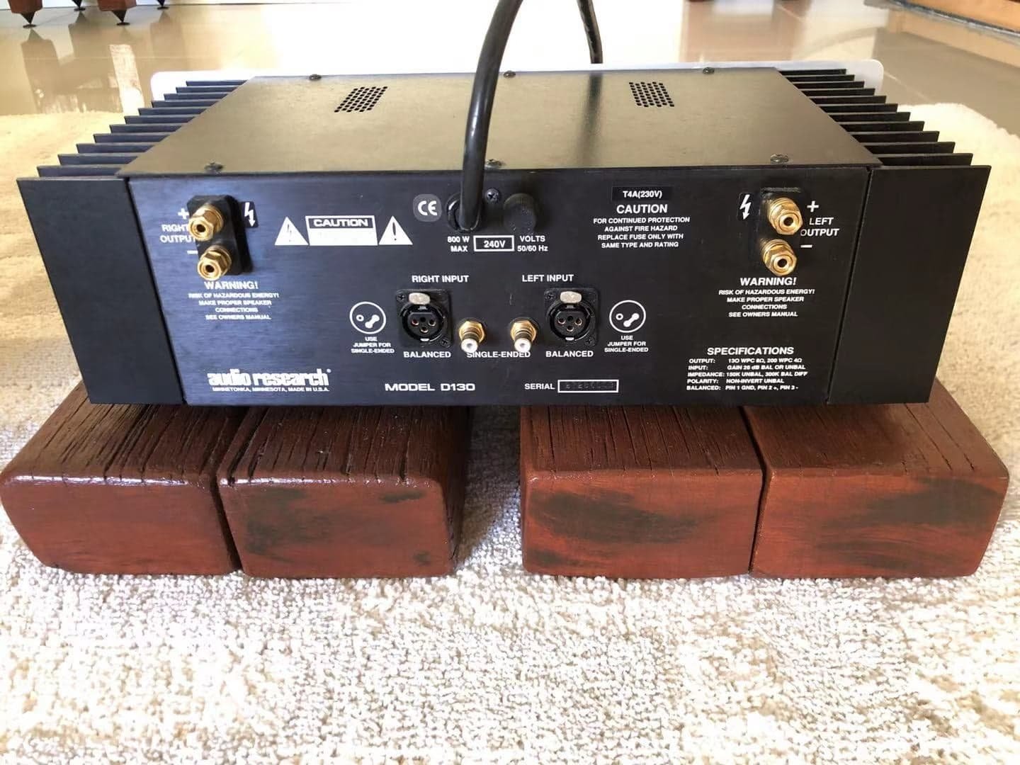 SOLD: FS: Audio Research D-130 Power Amplifier - Stereo, Home Cinema ...