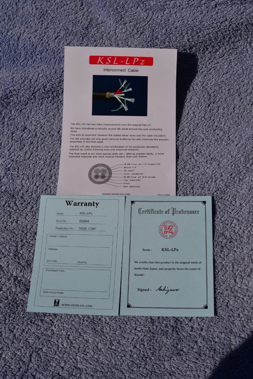 SOLD: Kondo KSL-LPz Silver Interconnects |﻿ Hi-Fi and Cinema Cables ...