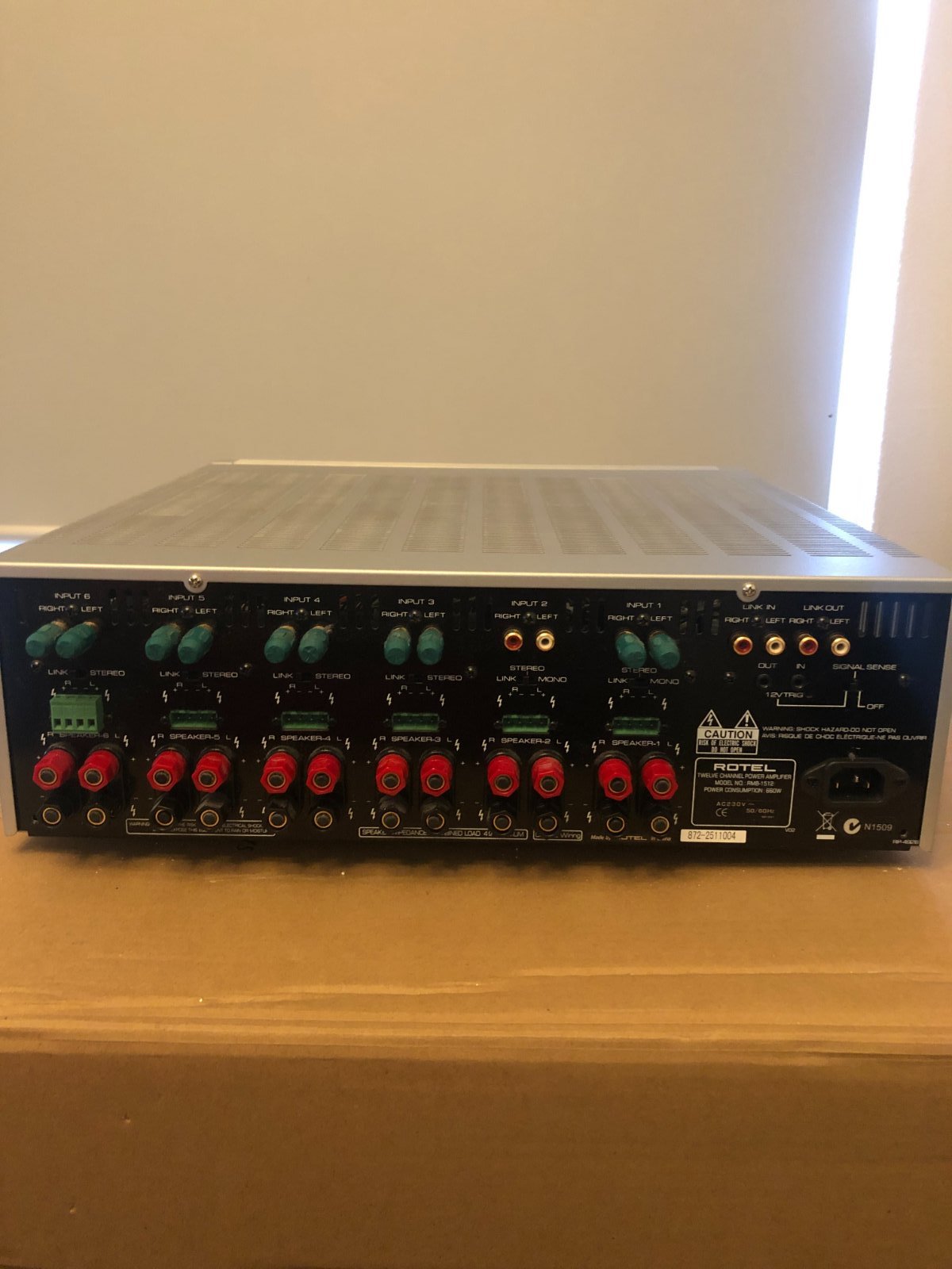 FS: Rotel 12ch RMB-1512 Power Amplifier Silver - 12 x 100W @ 8Ohms ...