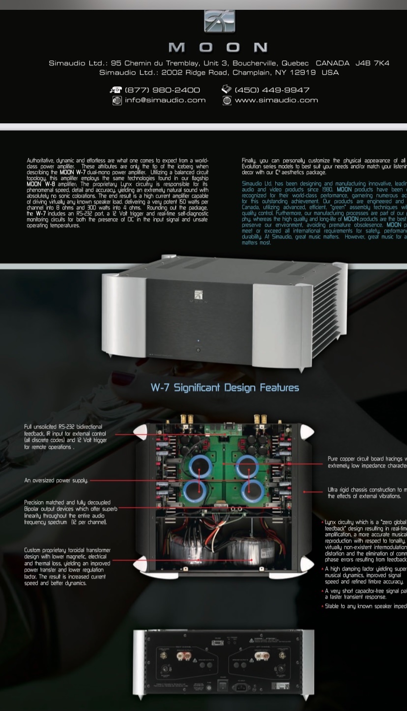 FS: Moon W7 RS Power amp - Stereo, Home Cinema, Headphones Components ...