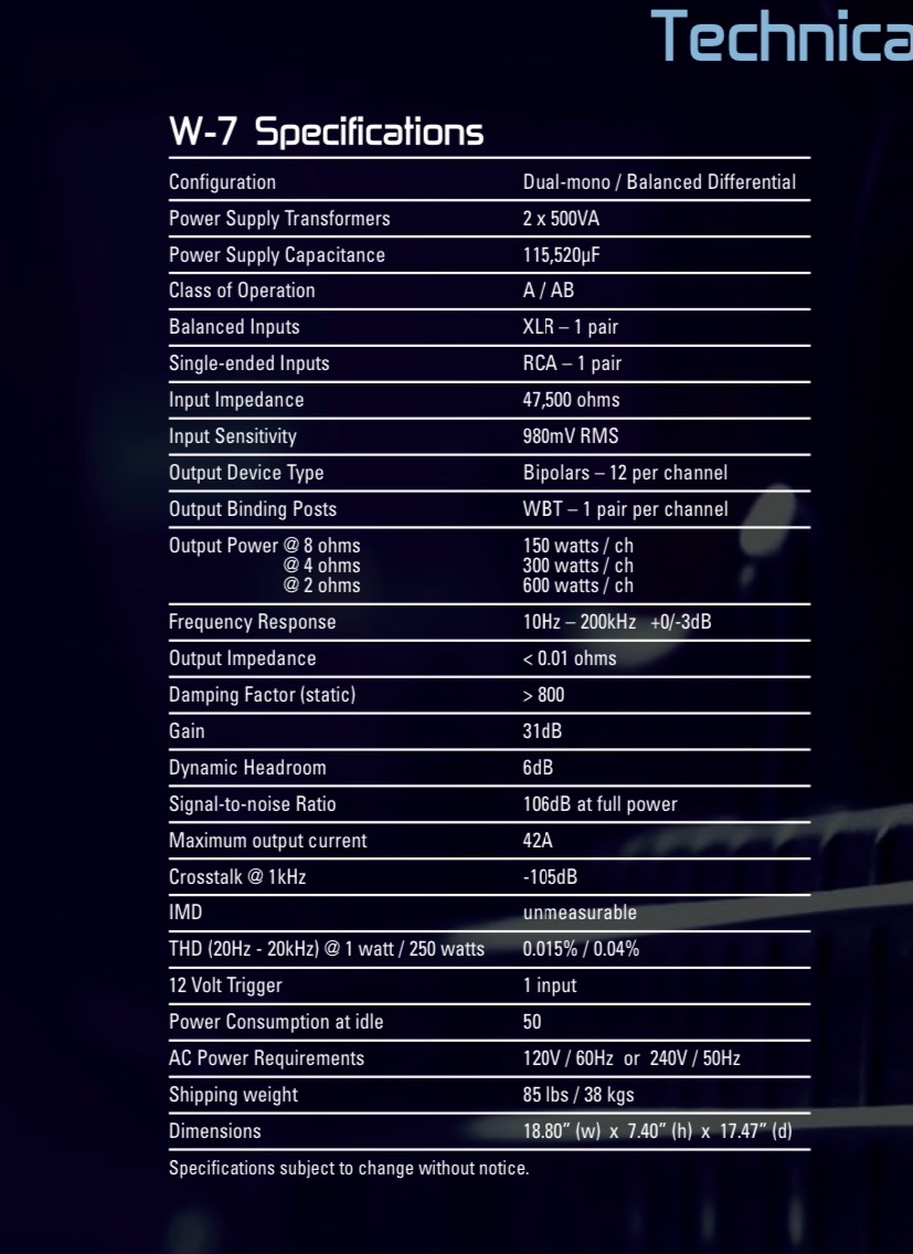 FS: Moon W7 RS Power amp - Stereo, Home Cinema, Headphones Components ...