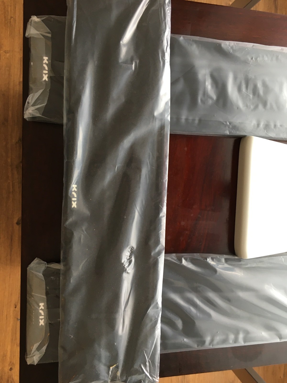 Krix Tryptix x 3 (left, right and center). Speakers include wall mounts ...